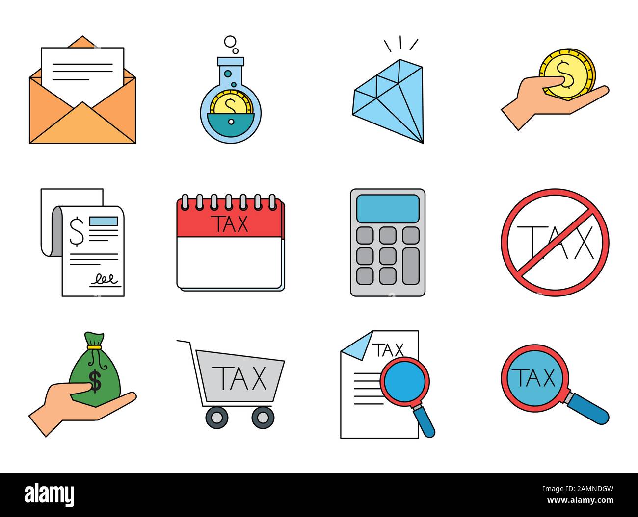 Isolated money and tax icon set vector design Stock Vector Image & Art ...