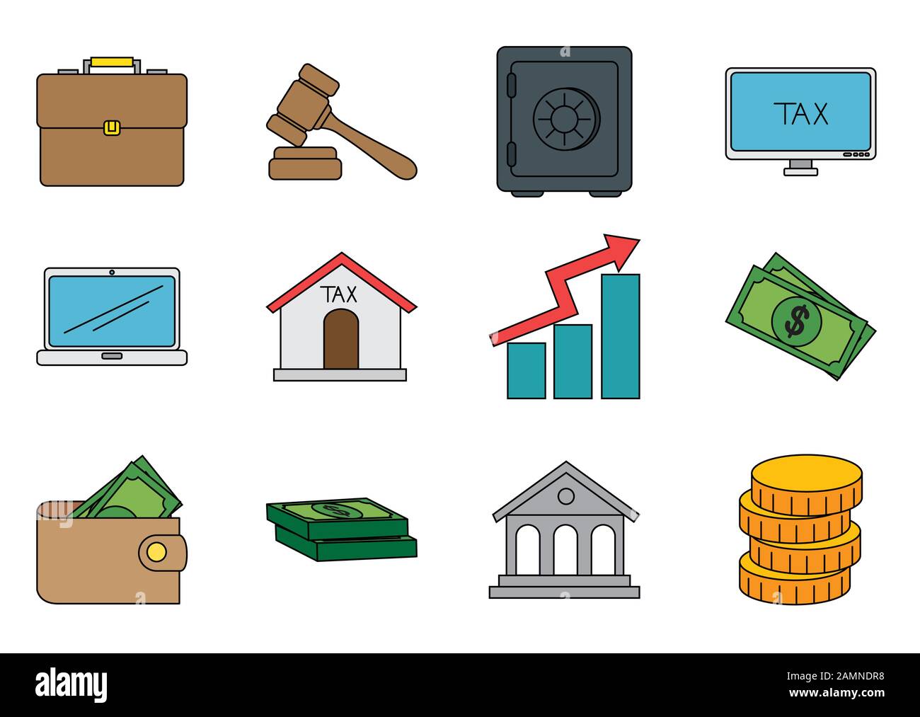 Isolated money and tax icon set vector design Stock Vector Image & Art ...