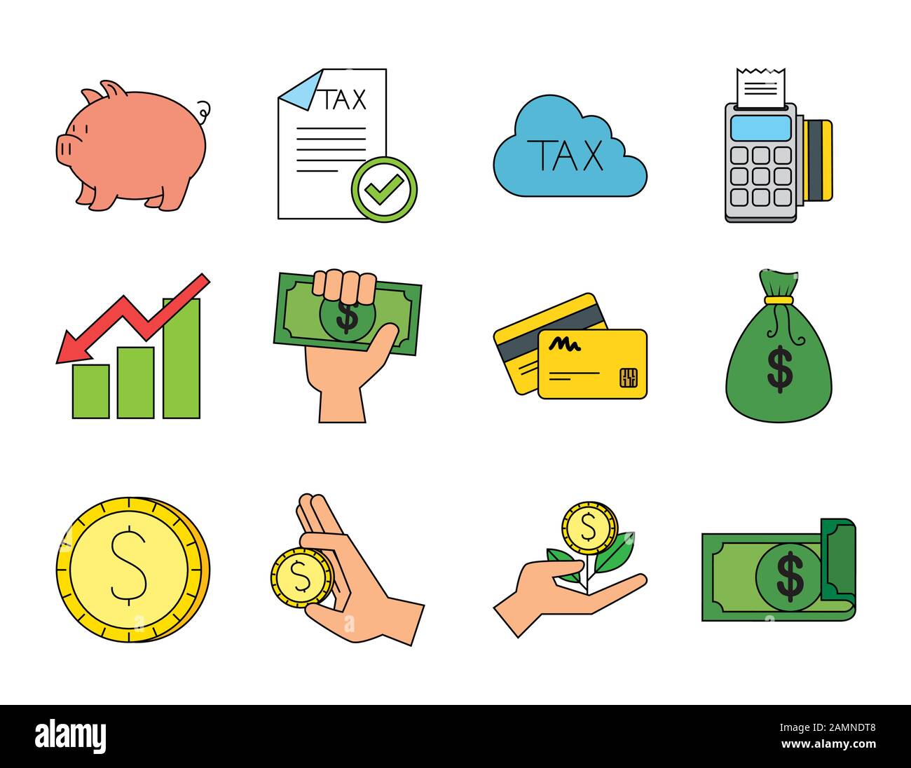 Isolated money and tax icon set vector design Stock Vector Image & Art ...