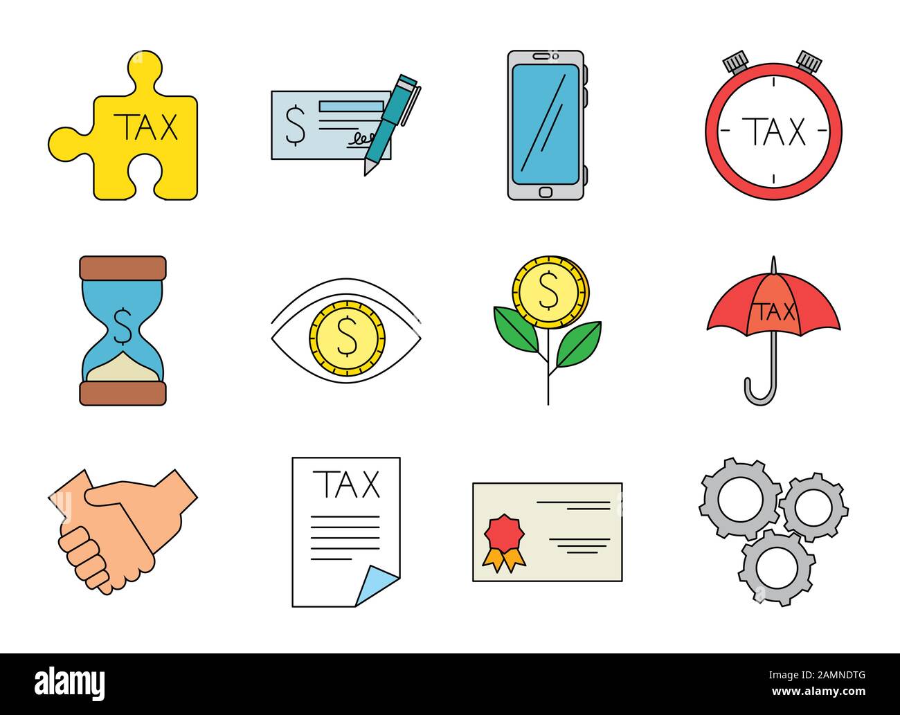 Isolated money and tax icon set vector design Stock Vector Image & Art ...