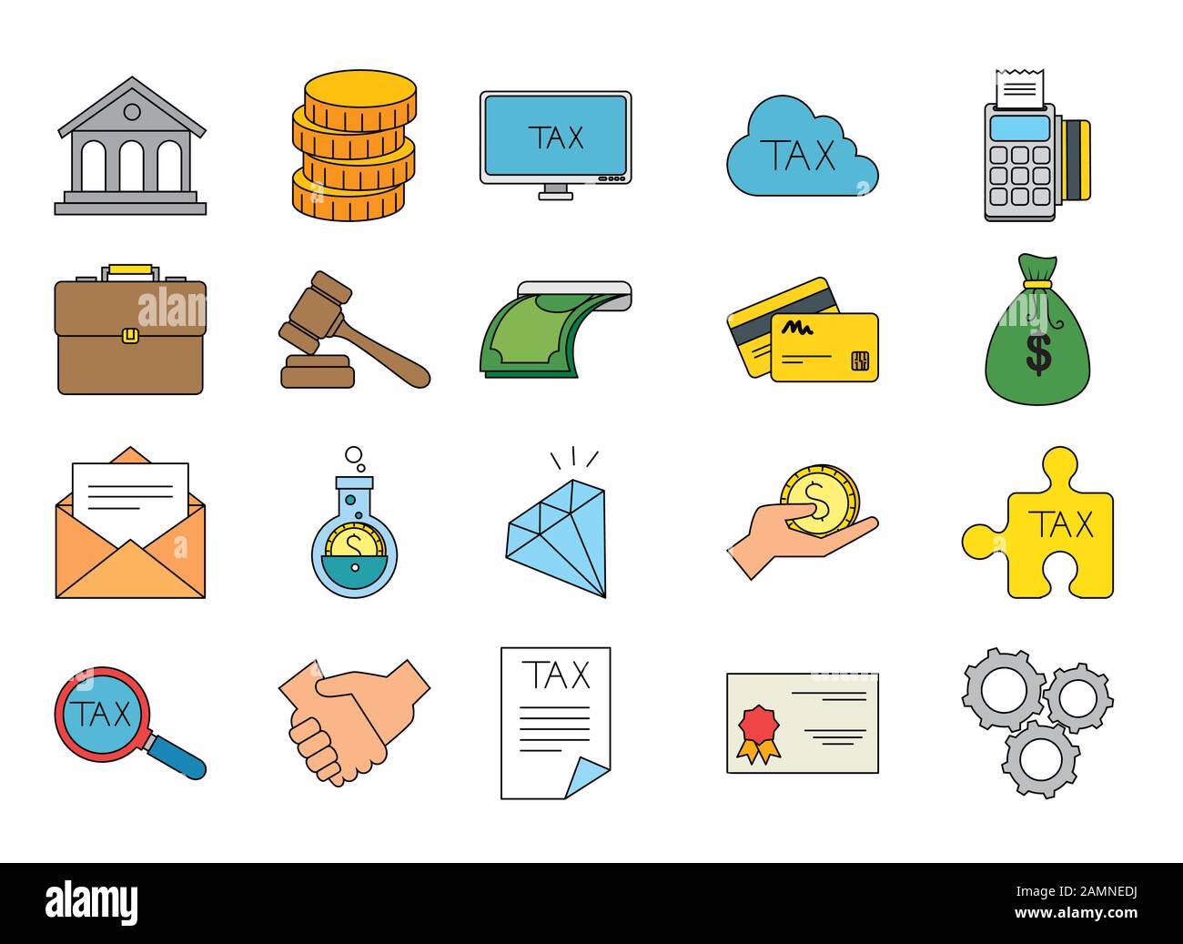 Isolated money and tax icon set vector design Stock Vector Image & Art ...