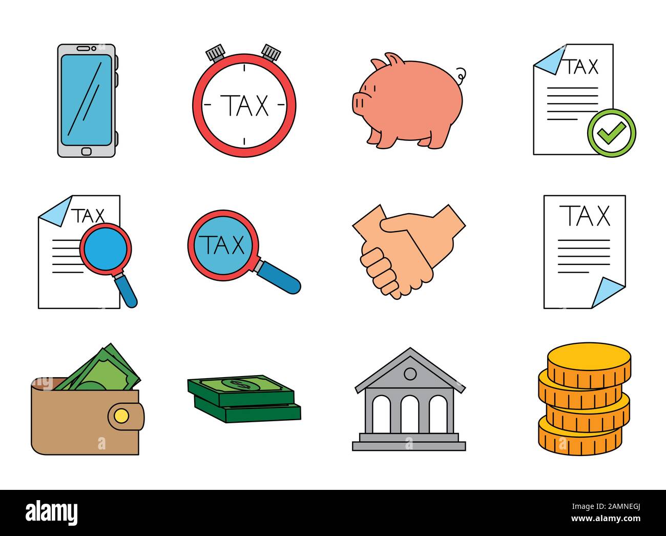 Isolated money and tax icon set vector design Stock Vector Image & Art ...