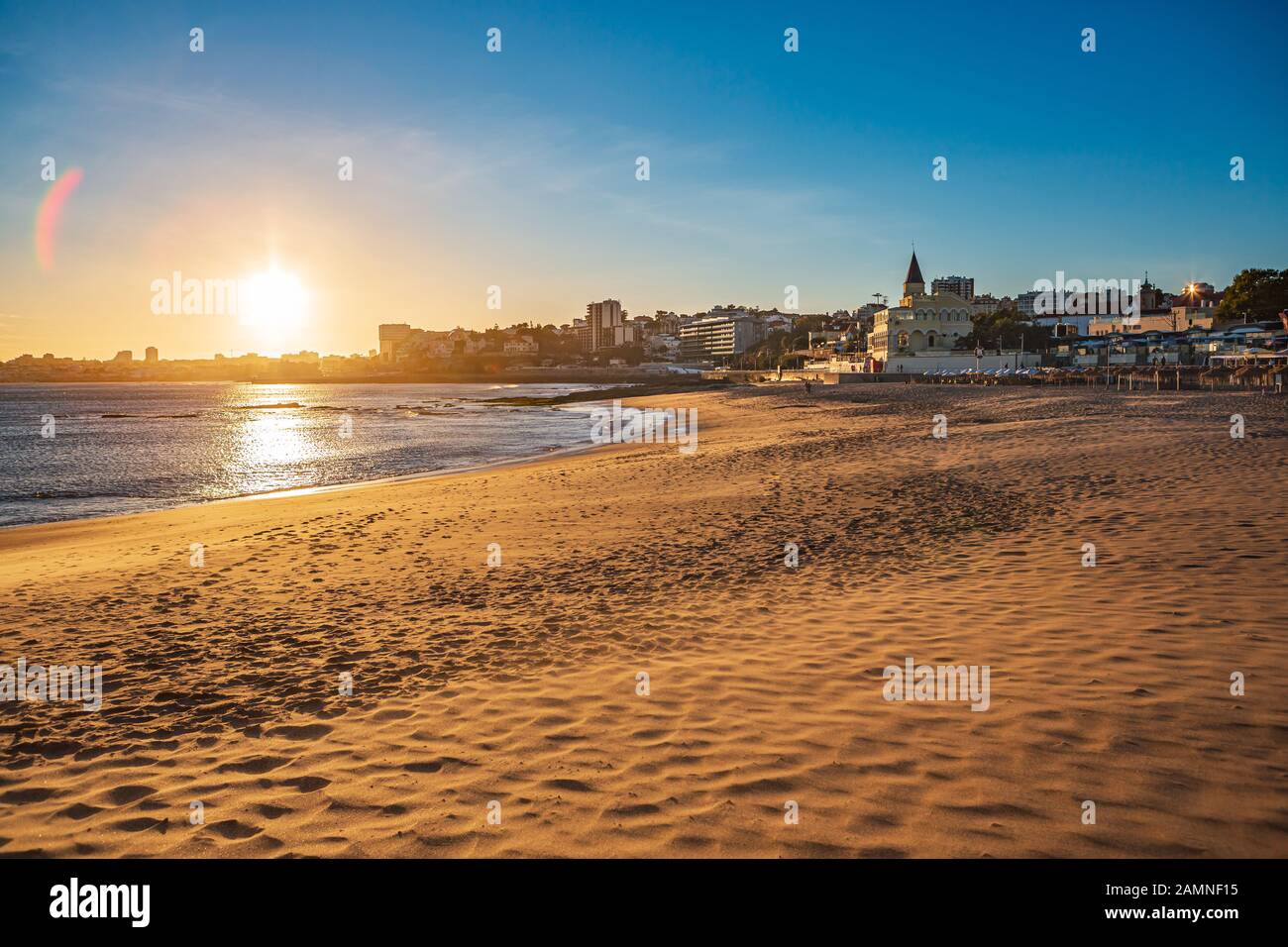 The Praia do Tamariz beach in Estoril- Cascais, Portugal Stock Photo ...