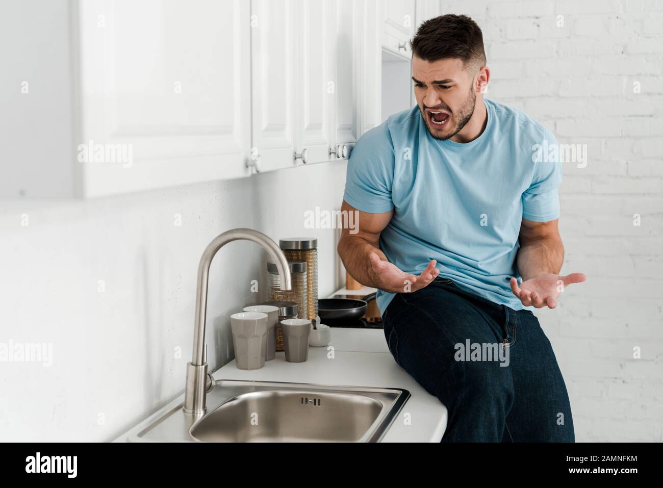 Sad screaming emotional man hi-res stock photography and images - Alamy