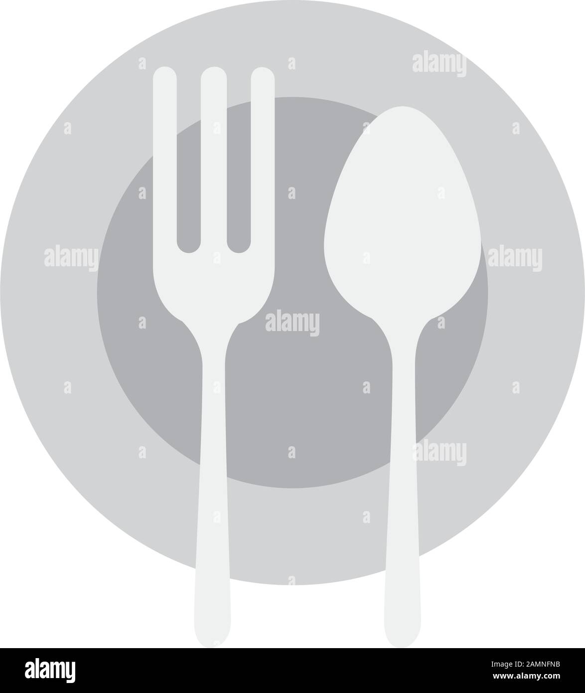 Isolated food plate fork and spoon vector design Stock Vector Image ...