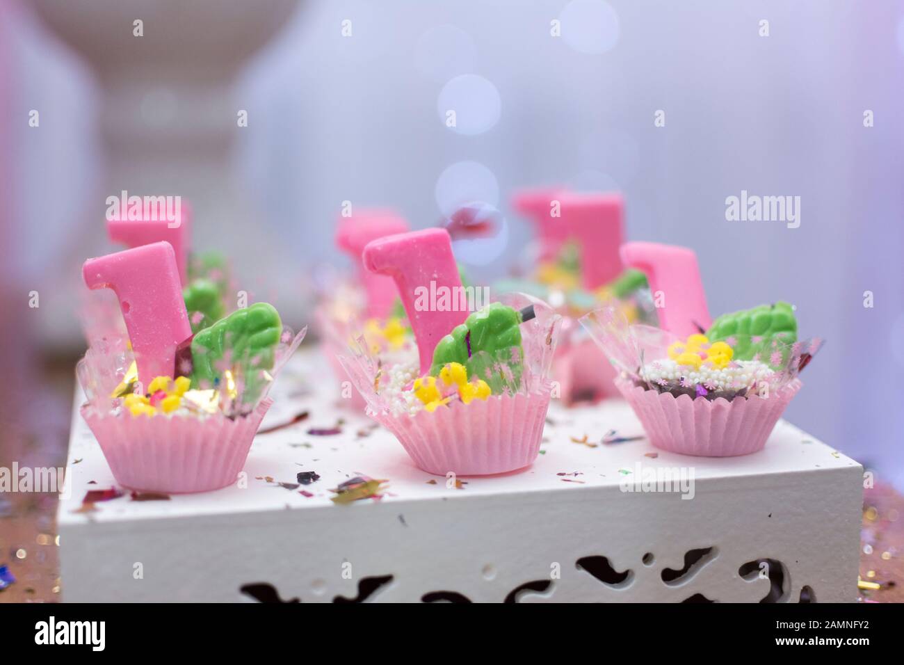 Beautiful candy in number one format. Chocolate confetti Sweets, cakes ...