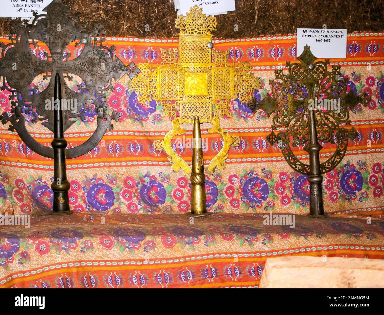 Ethiopian cross, Uhra Kidane Mehret, located on the peninsula of Zeghe ...