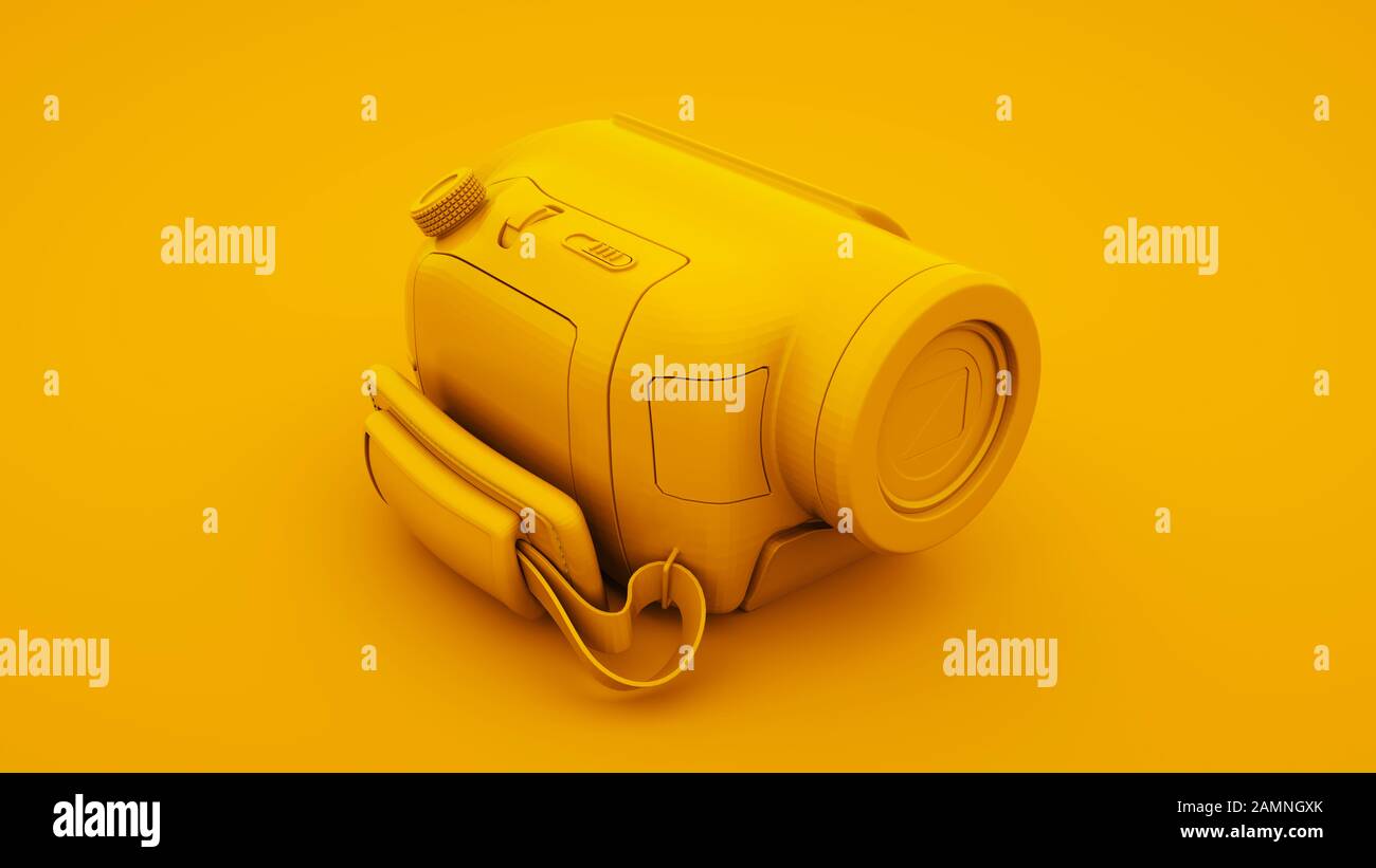 Yellow Video Camera. Minimal idea concept, 3d illustration Stock Photo ...