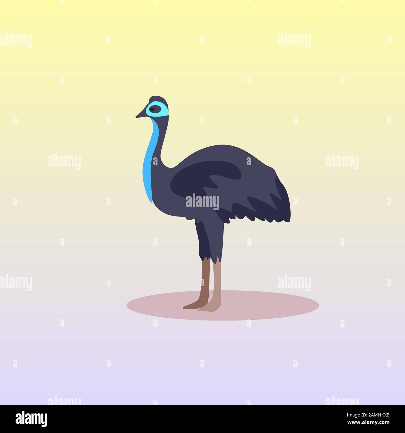 ostrich or emu icon cartoon endangered wild animal symbol wildlife ...