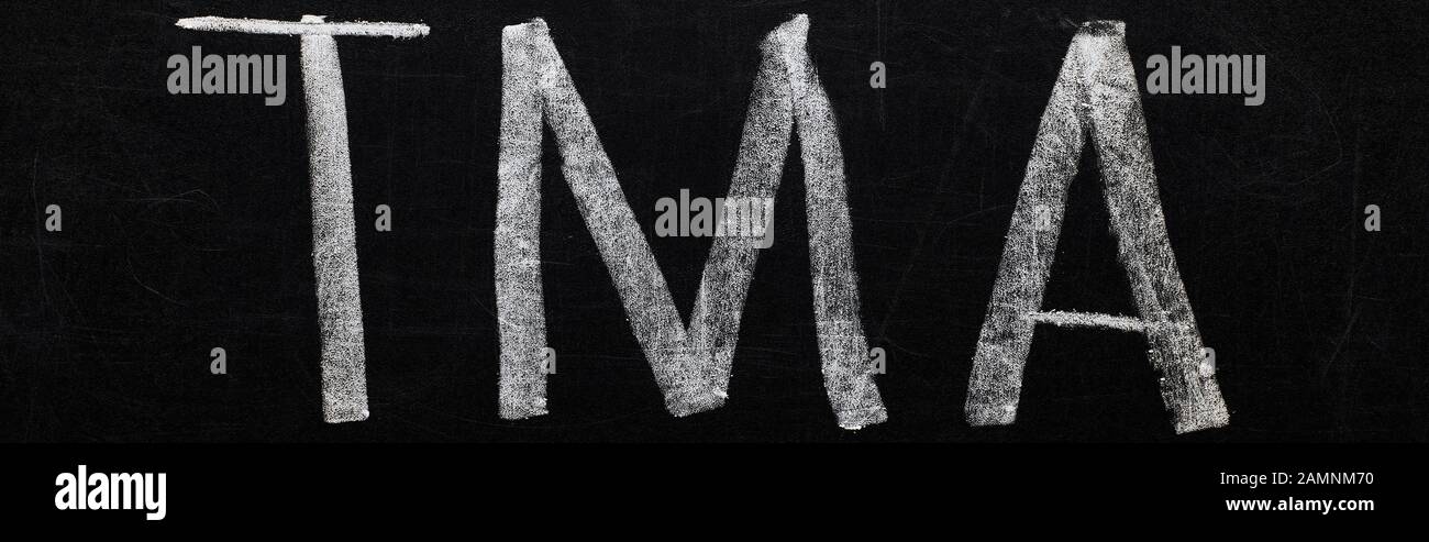 panoramic shot of black chalk board with lettering tma Stock Photo - Alamy