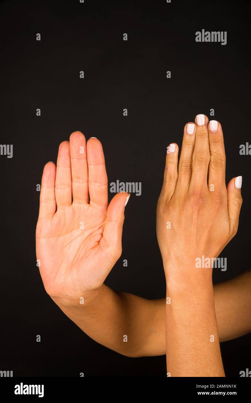 Female hand with emotional gestures Stock Photo - Alamy