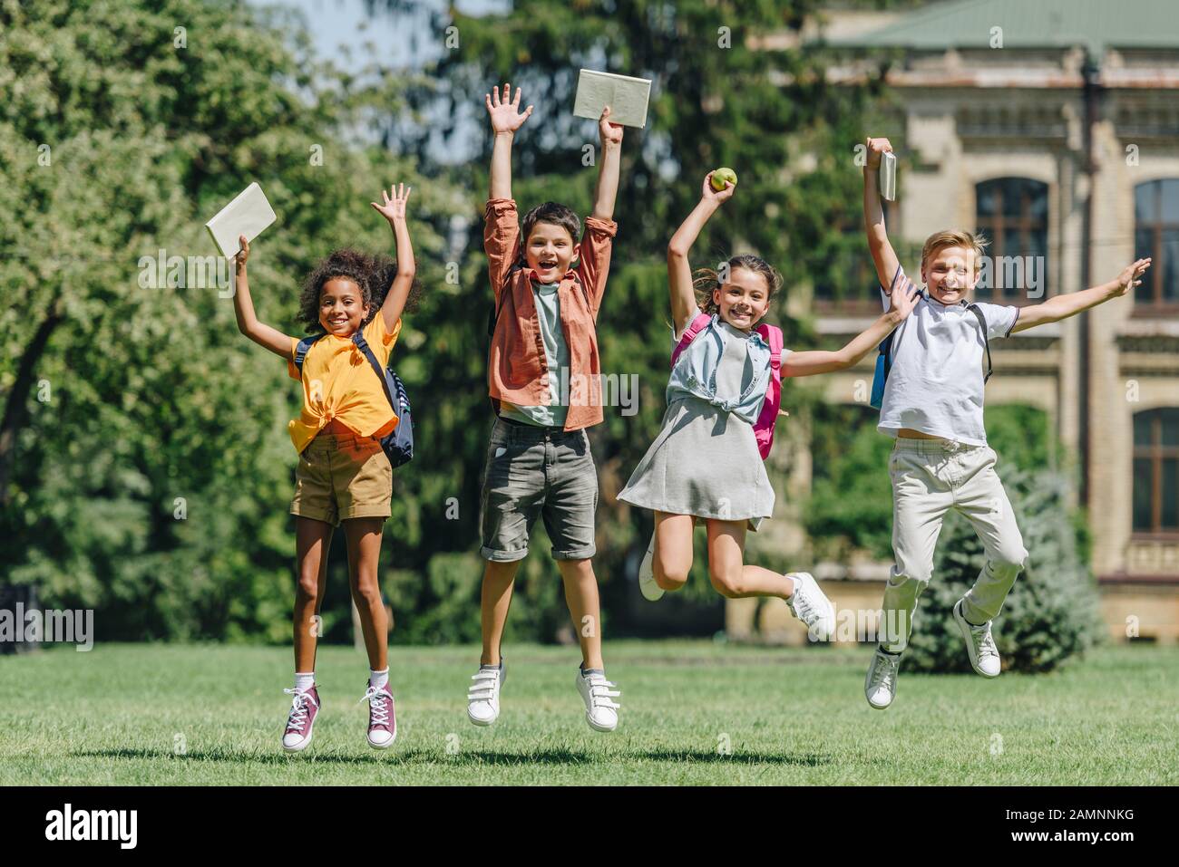 Schoolchildren jumping hi-res stock photography and images - Alamy