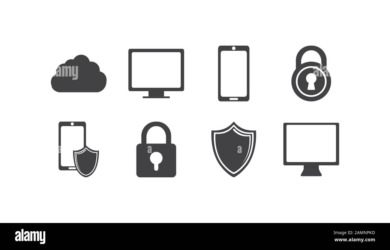 technology and security system icon set pack, High Quality variety ...