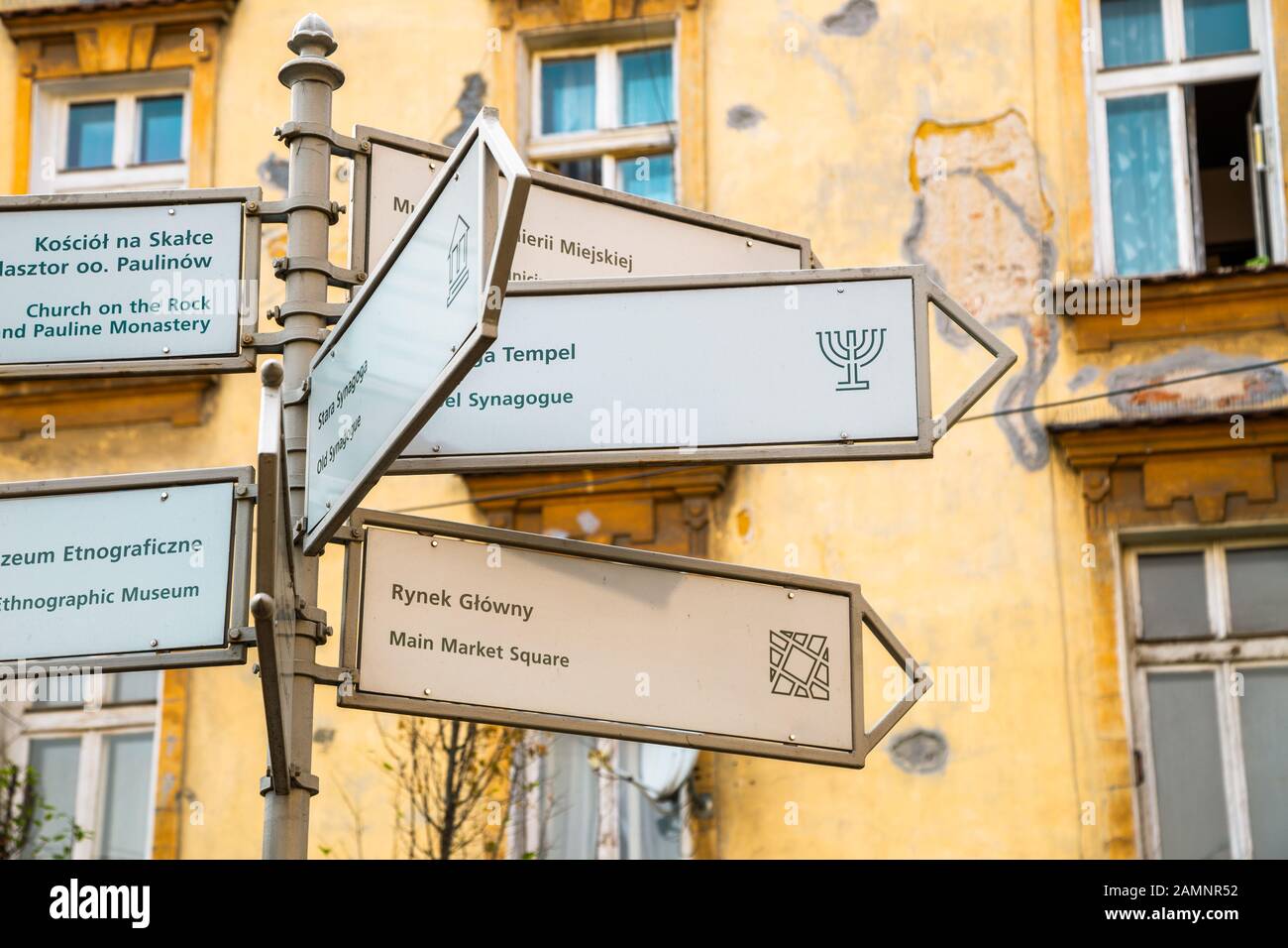 Krakow, Poland - June 15, 2019 : Kazimierz district Jewish quarter ...