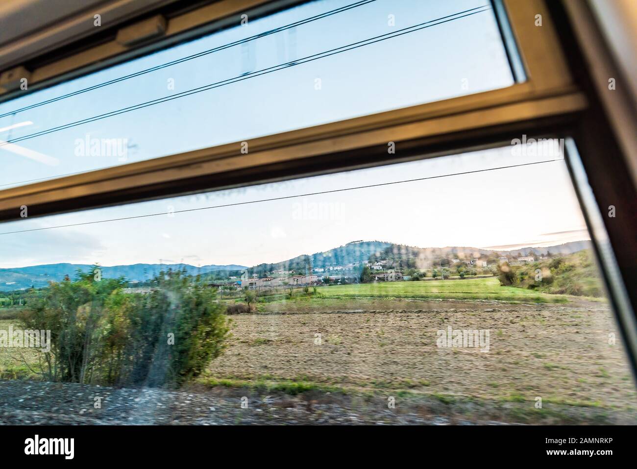 Moving train window view hi-res stock photography and images - Alamy