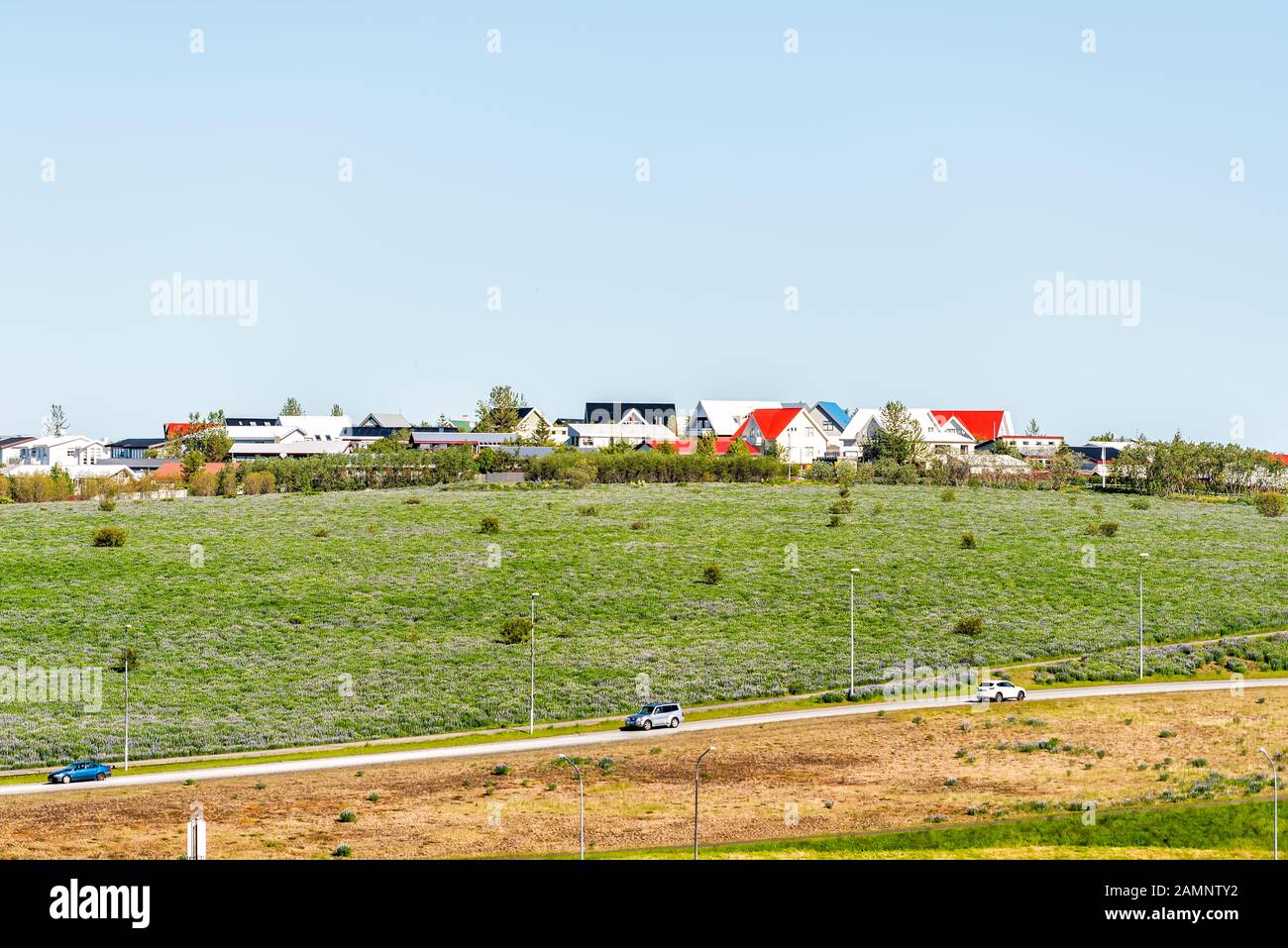 Cityscape of modern suburbs residential neighborhood district in ...