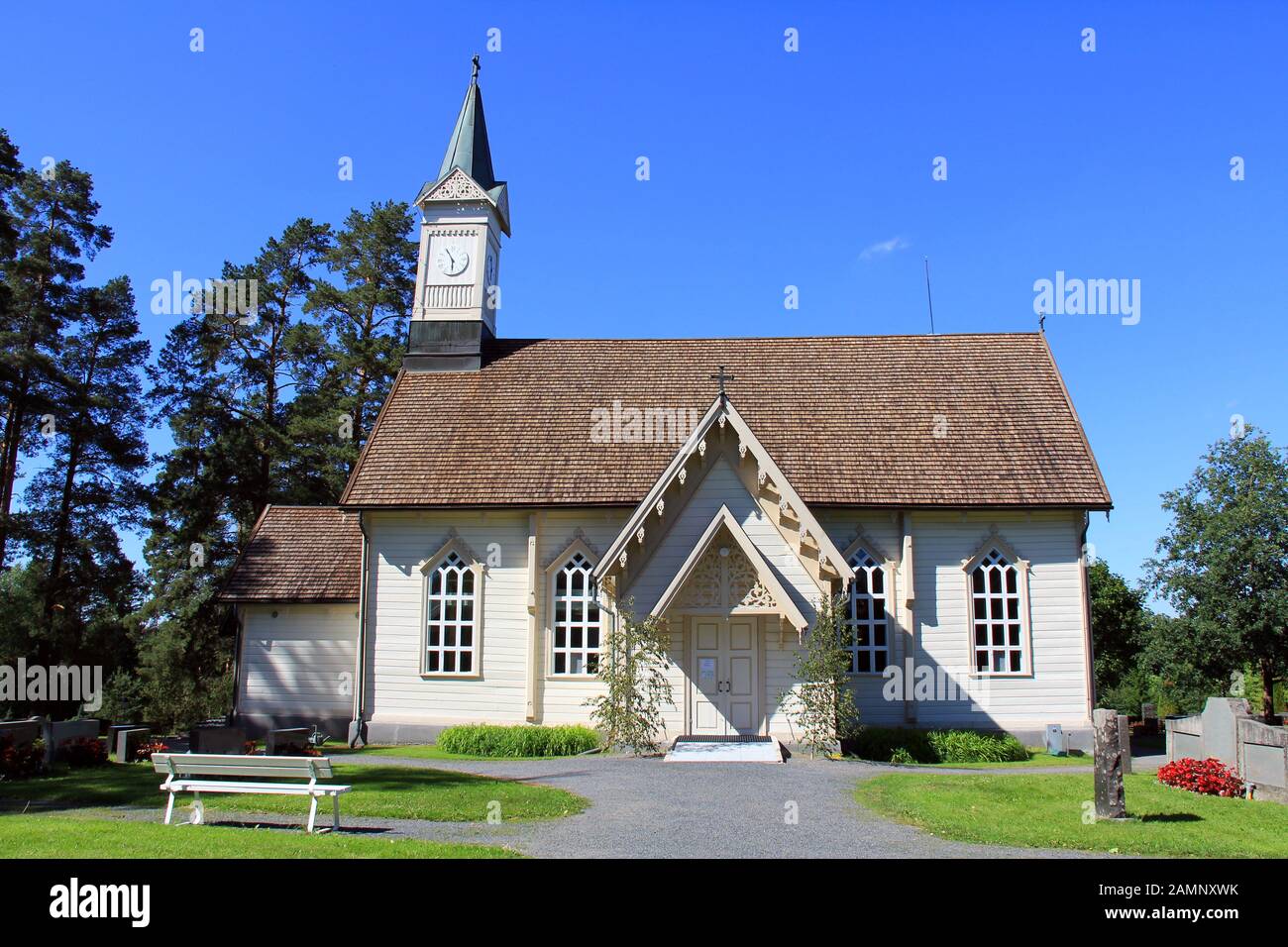 Jokioinen lacework church is a wooden cruciform building completed in ...