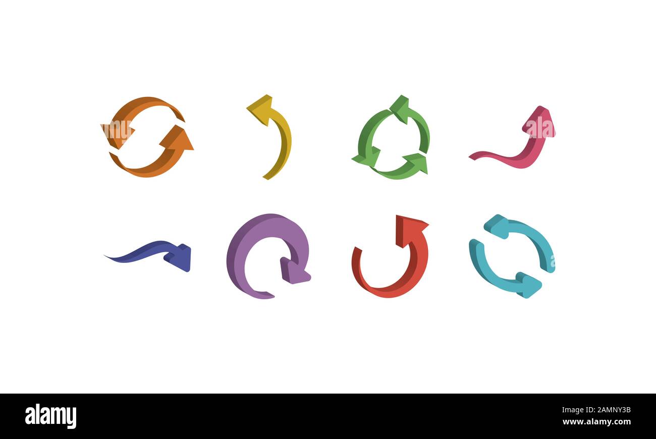 Arrows icon set design of Direction element web forward arrowheads ...