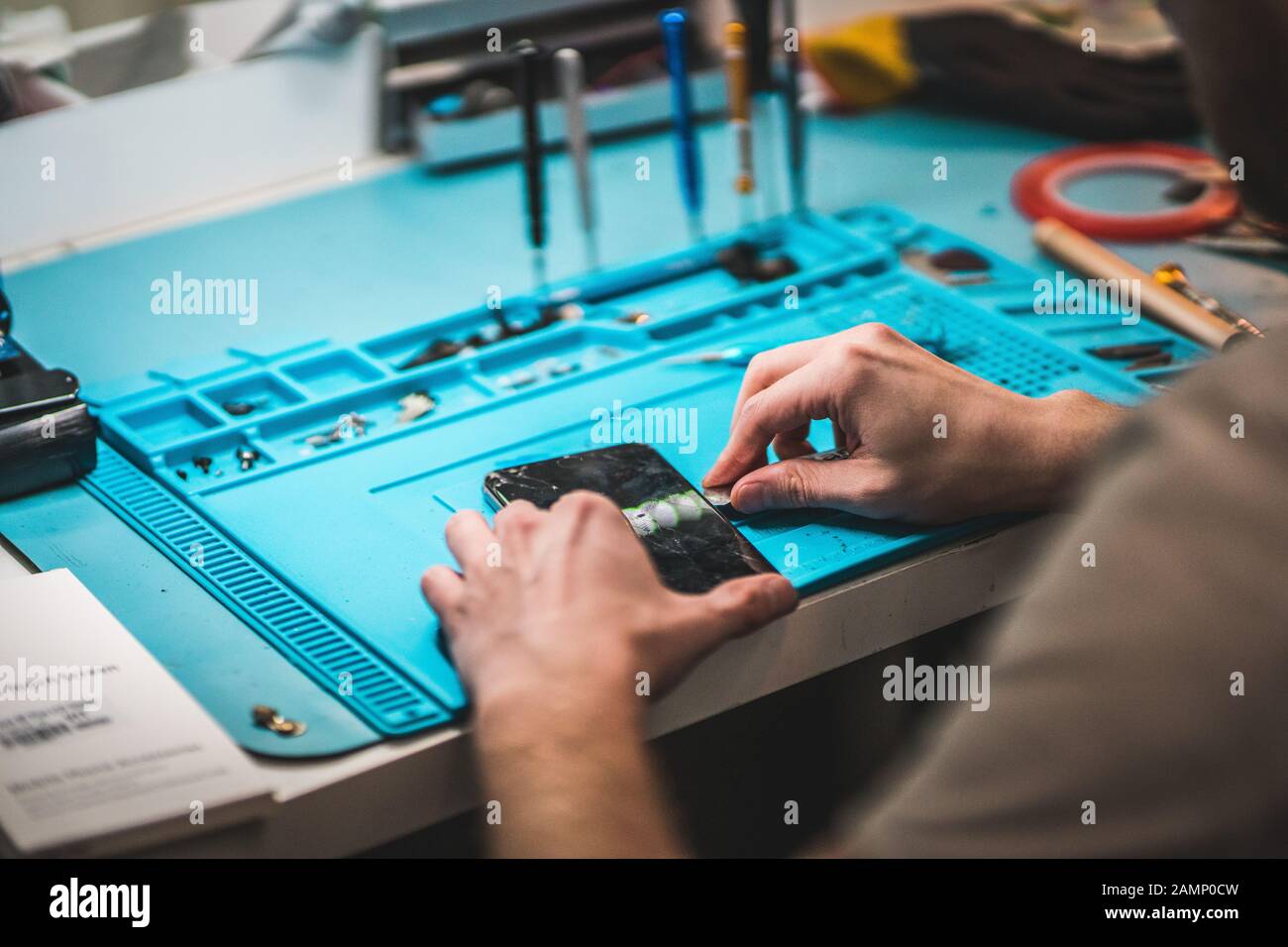 Phone Repair Service Stock Photo - Alamy
