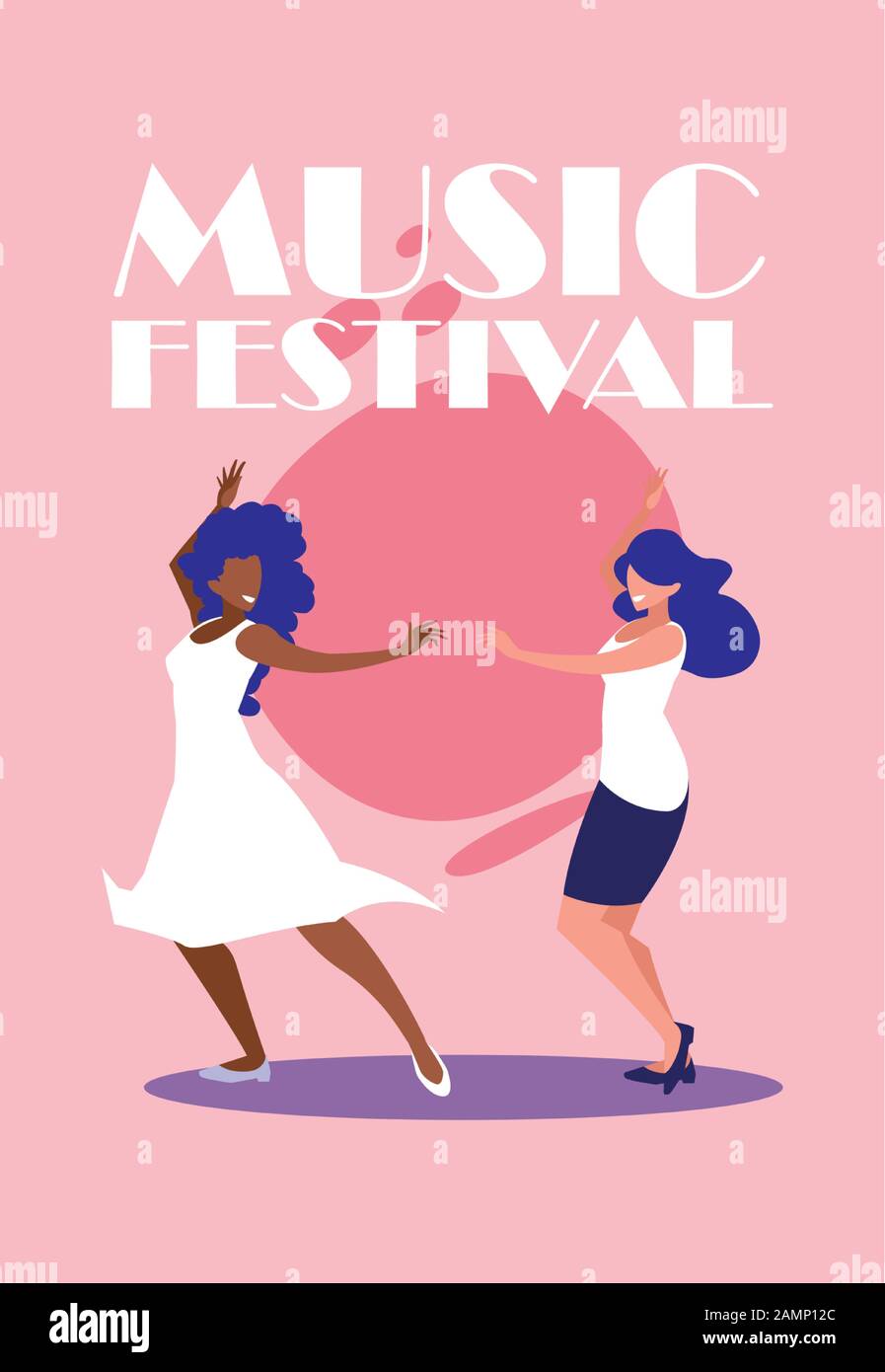 Women dancers design, Music festival sound melody song musical art and ...