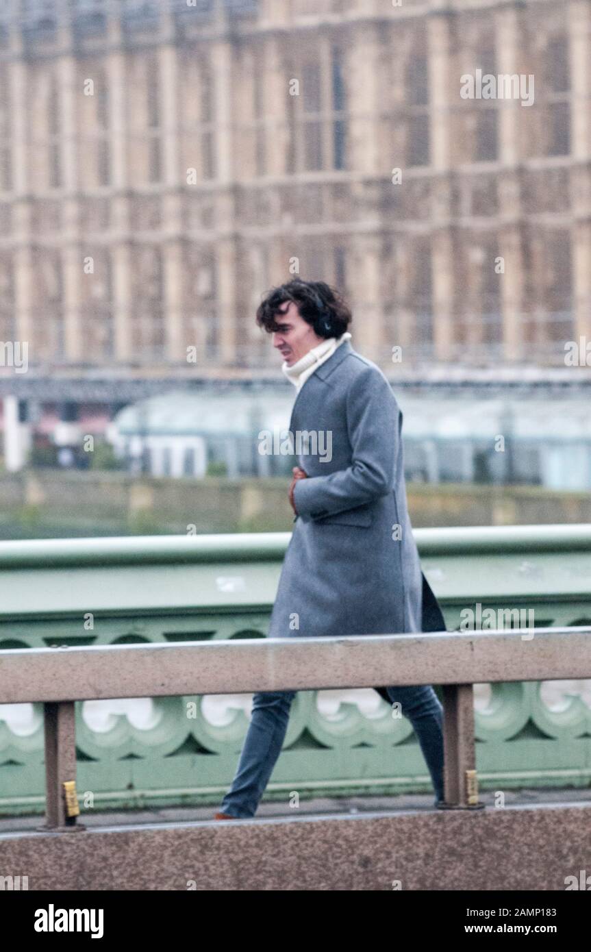 London, UK, 14 January 2020 Wet and windy weather in London as storm ...