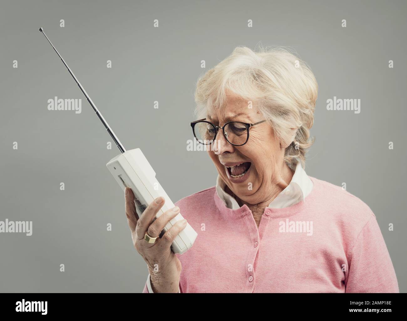 Angry Old Person On Phone