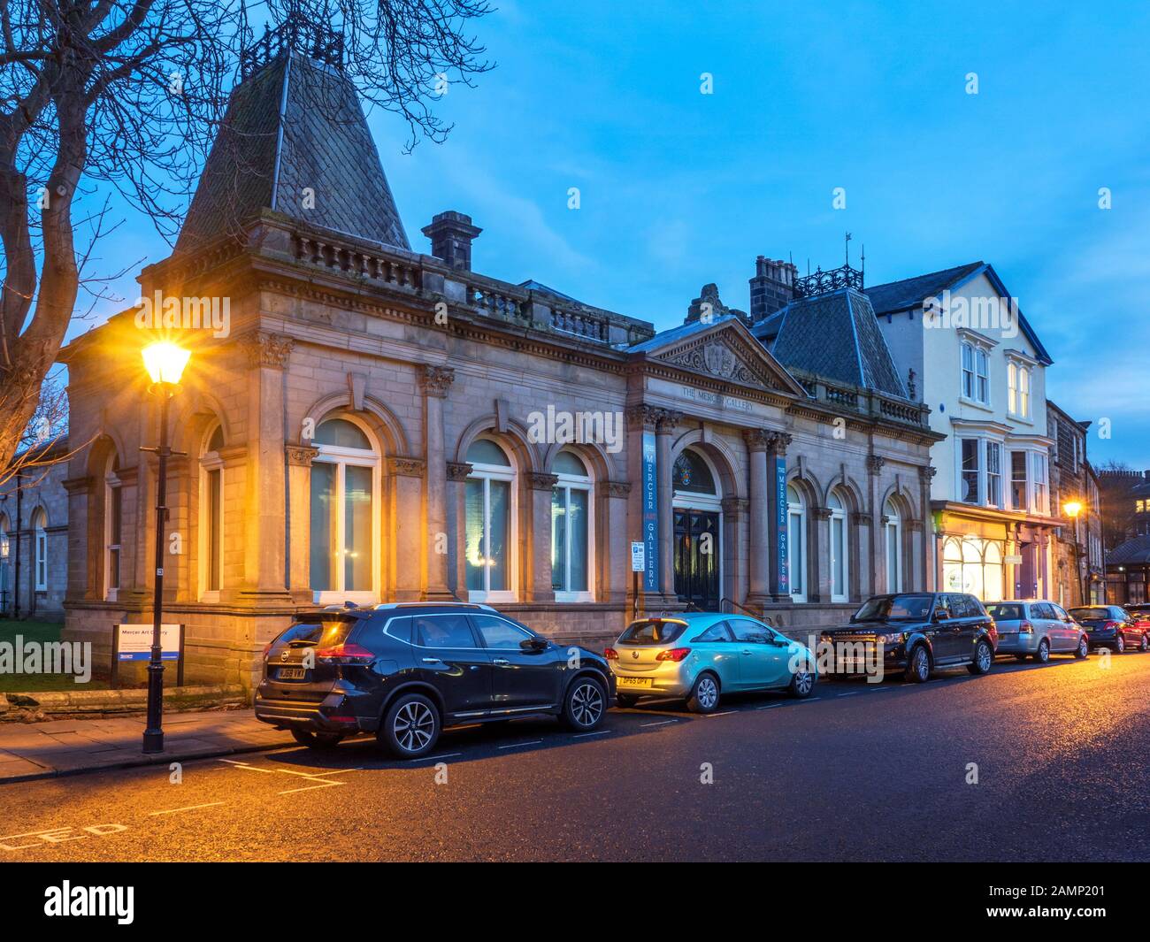 The Mercer Art Gallery at dusk Harrogate North Yorkshire England Stock ...