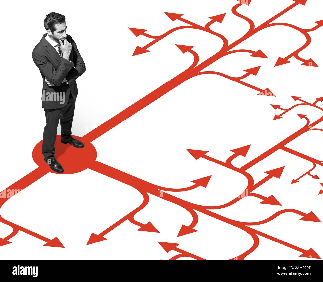 Splitting arrow hi-res stock photography and images - Alamy