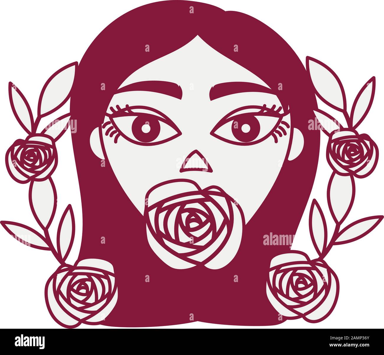 Woman roses garden Stock Vector Images - Alamy