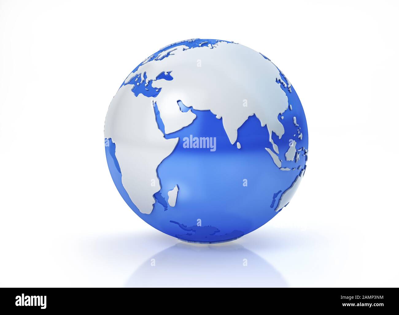 Earth globe stylized. Grey continents in relief. With transparent seas ...