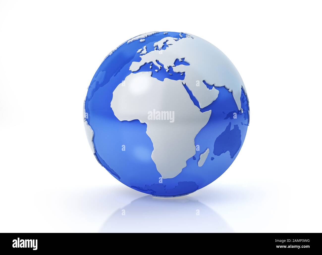 Earth globe stylized. Grey continents in relief. With transparent seas ...