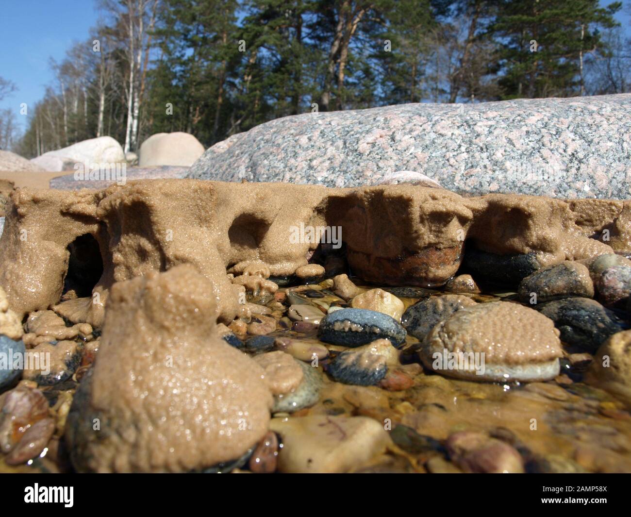abstract photo with rocks and sand texture on the seashore Stock Photo ...