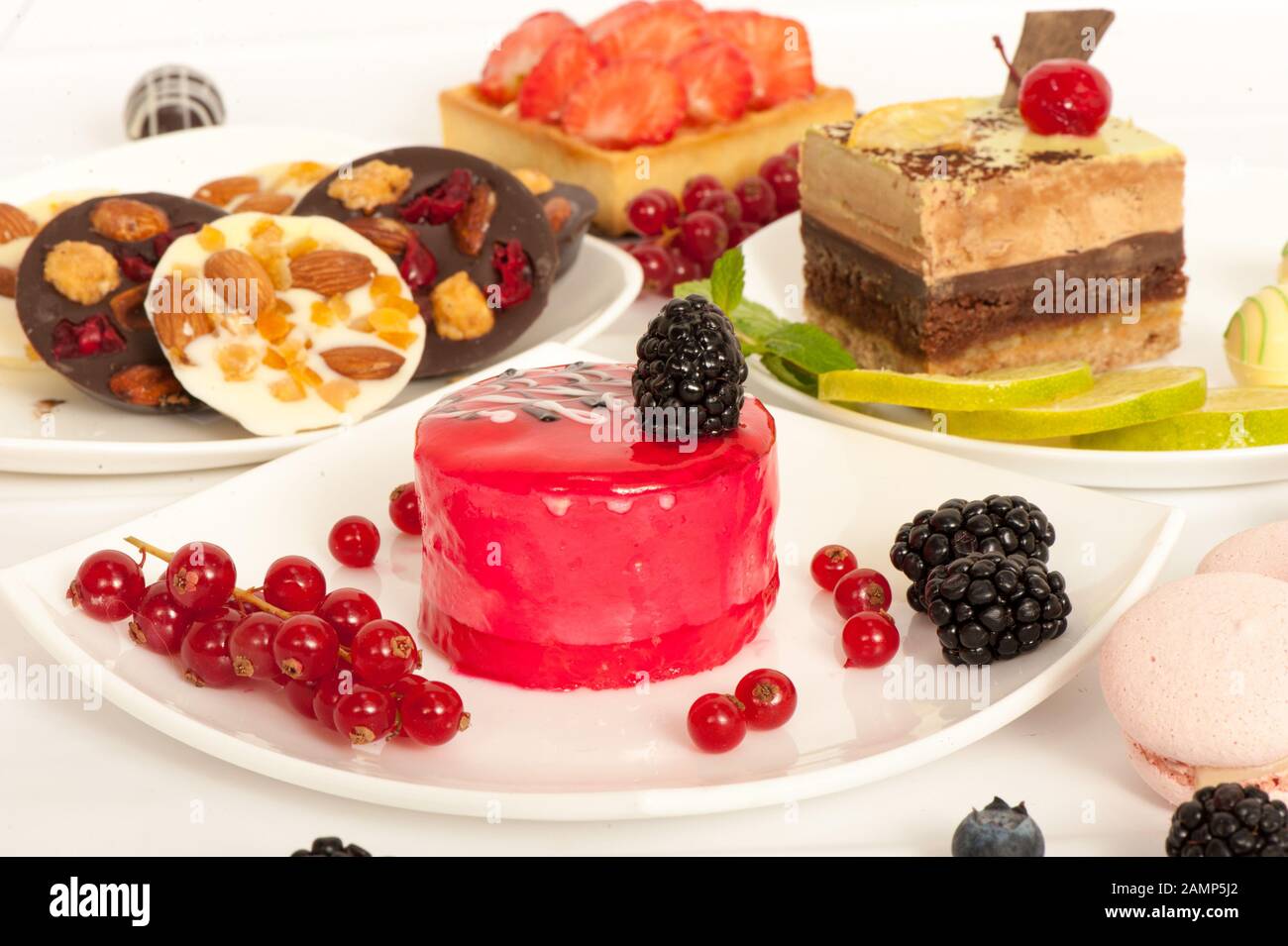 A variety of desserts on the table Stock Photo - Alamy