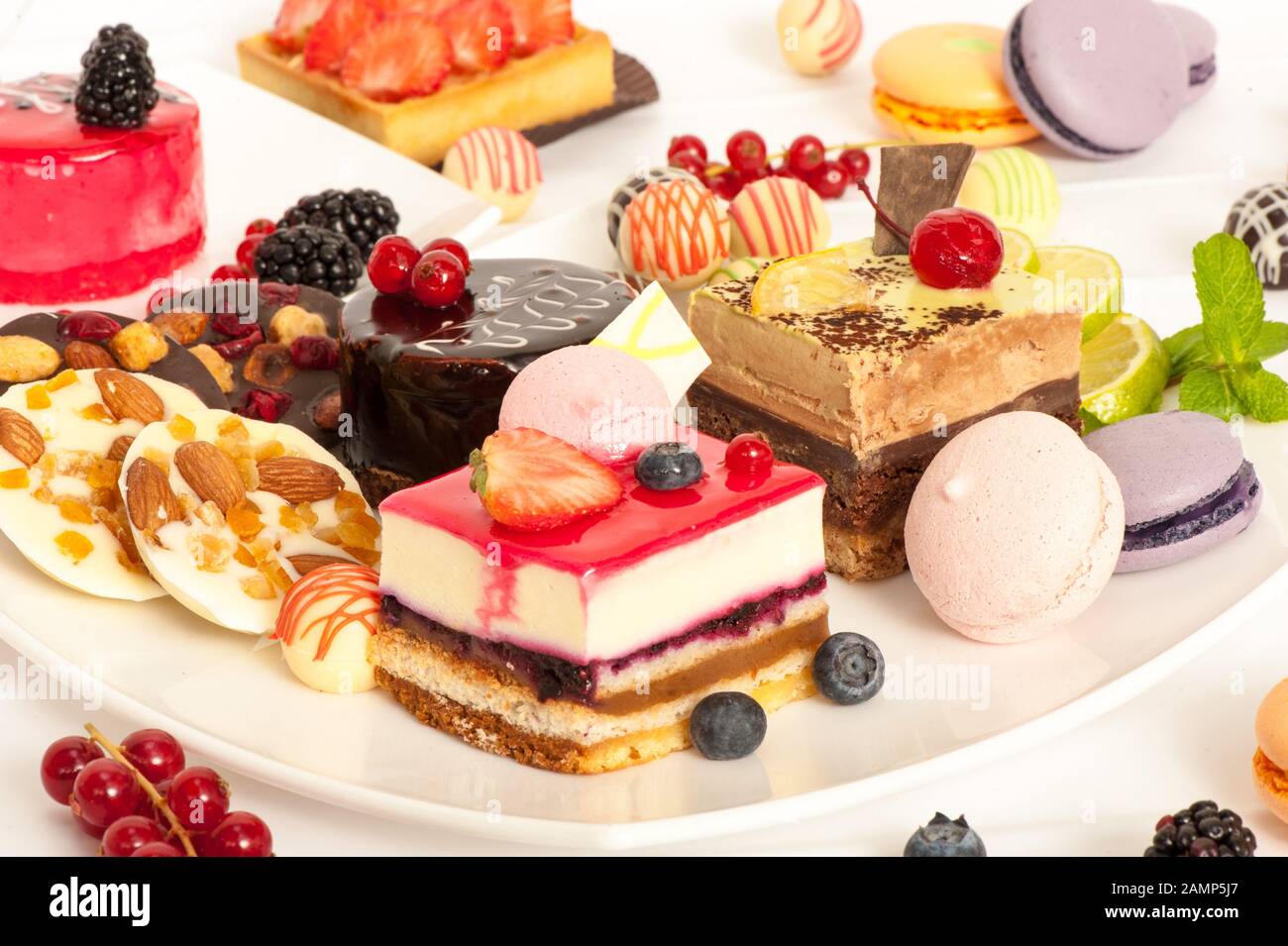 A variety of desserts on the table Stock Photo - Alamy