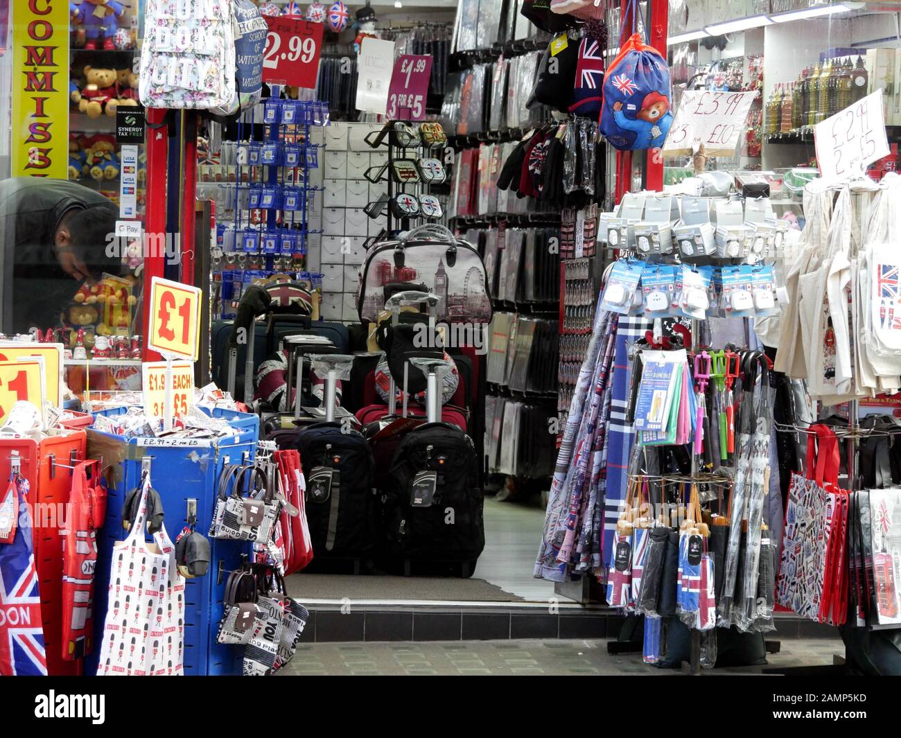 Gift shop selling London souvenirs in Queensway, London, UK Stock Photo ...