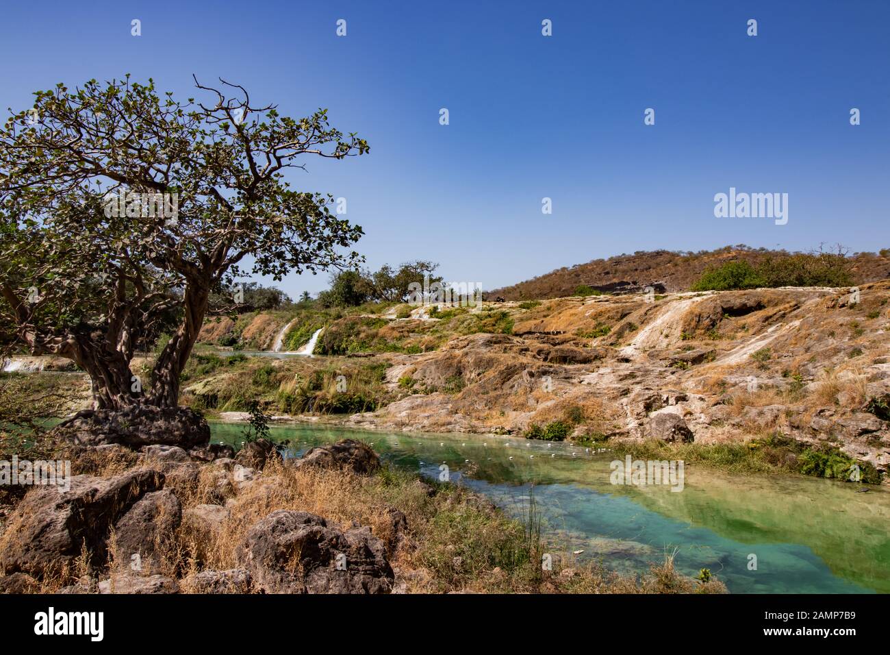 River Waterfall and pond in Wadi Darbat near Salalah Stock Photo - Alamy