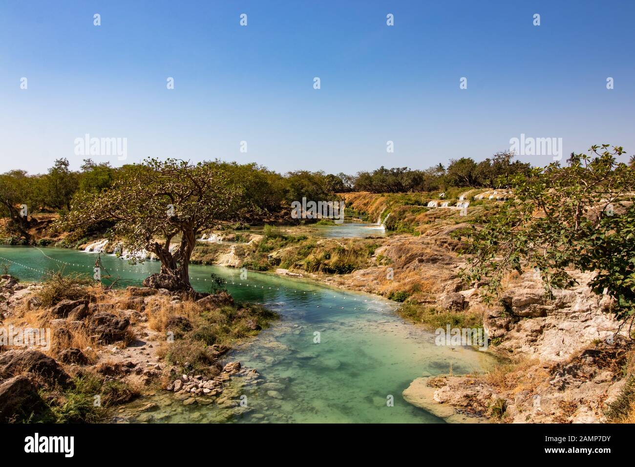 River Waterfall and pond in Wadi Darbat near Salalah Stock Photo - Alamy