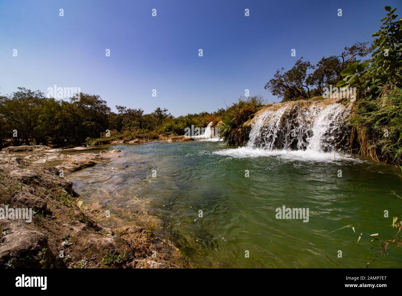 River Waterfall and pond in Wadi Darbat near Salalah Stock Photo - Alamy