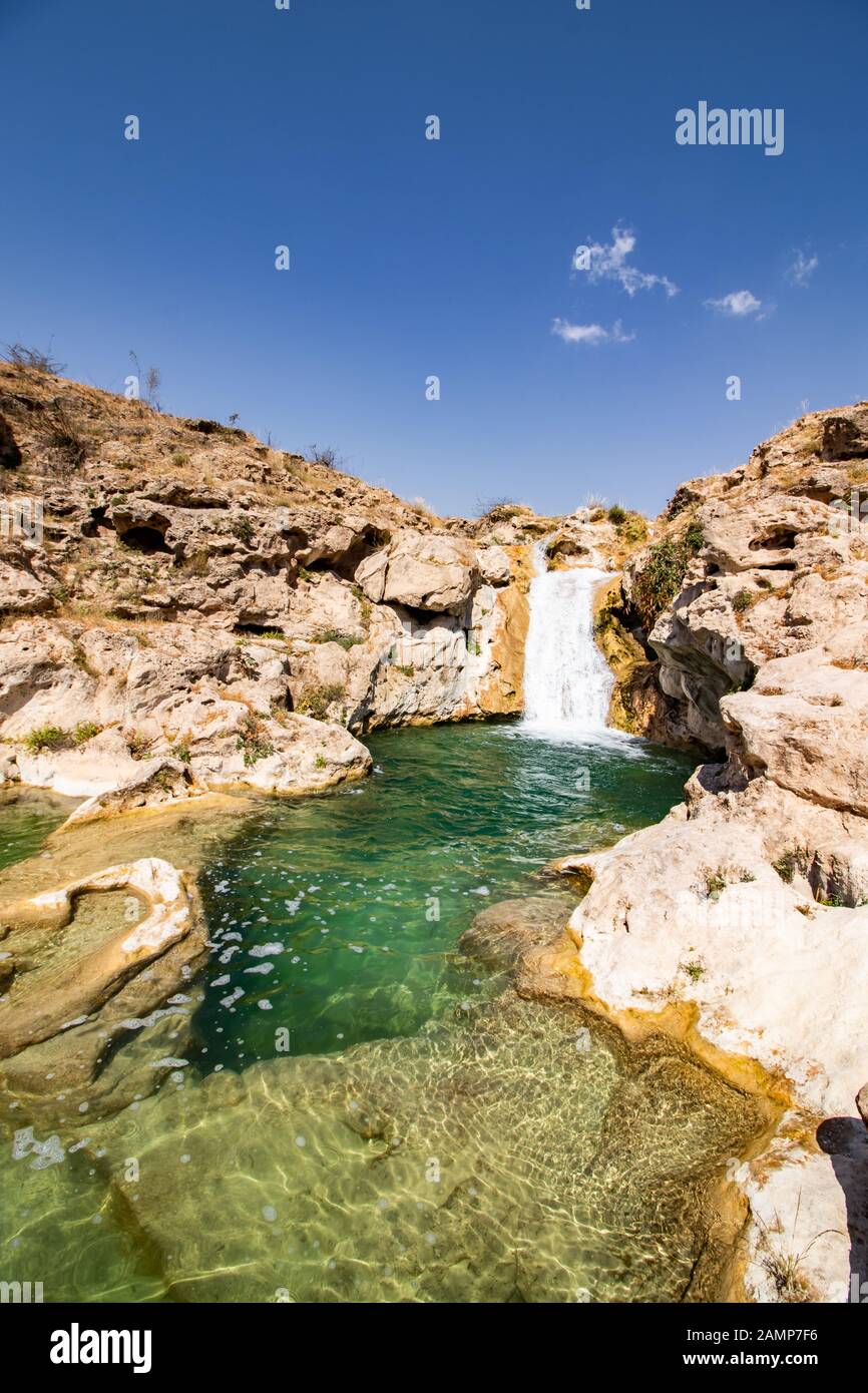 River Waterfall and pond in Wadi Darbat near Salalah Stock Photo - Alamy