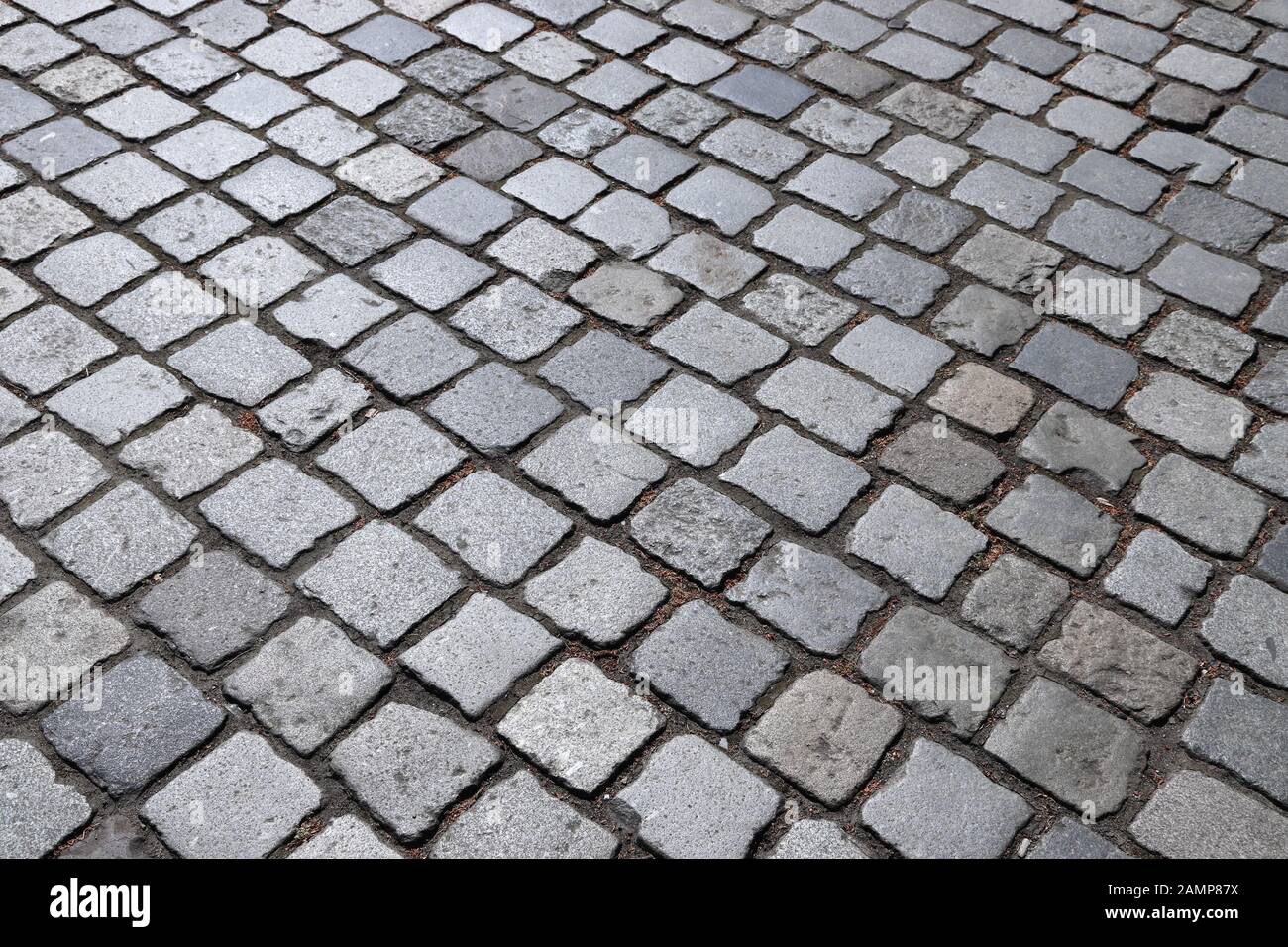 Stone paving background - granite cobblestone pattern in Nuremberg ...
