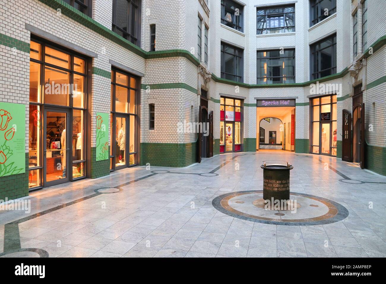 LEIPZIG, GERMANY - MAY 9, 2018: Speck's Hof old shopping arcade in ...