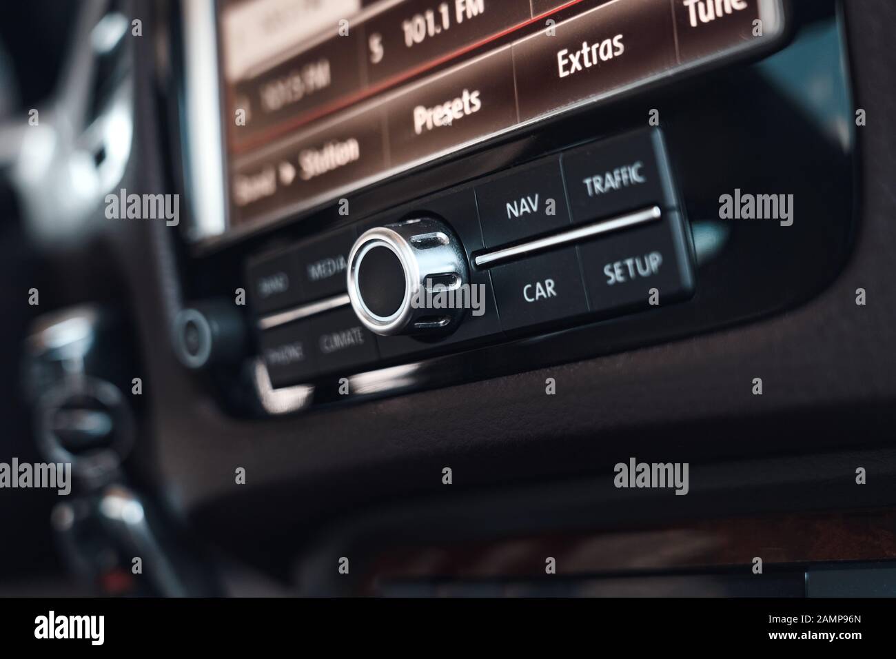 Mode of Transport. Electric car control panel interior close-up Stock ...
