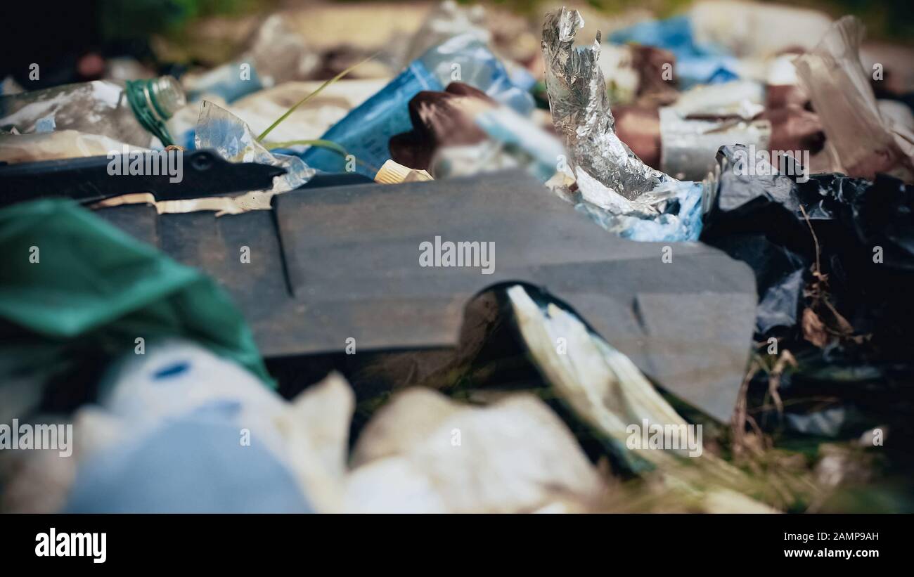 Garbage disposal crisis, waste plastic, consumerism issue on planet ...