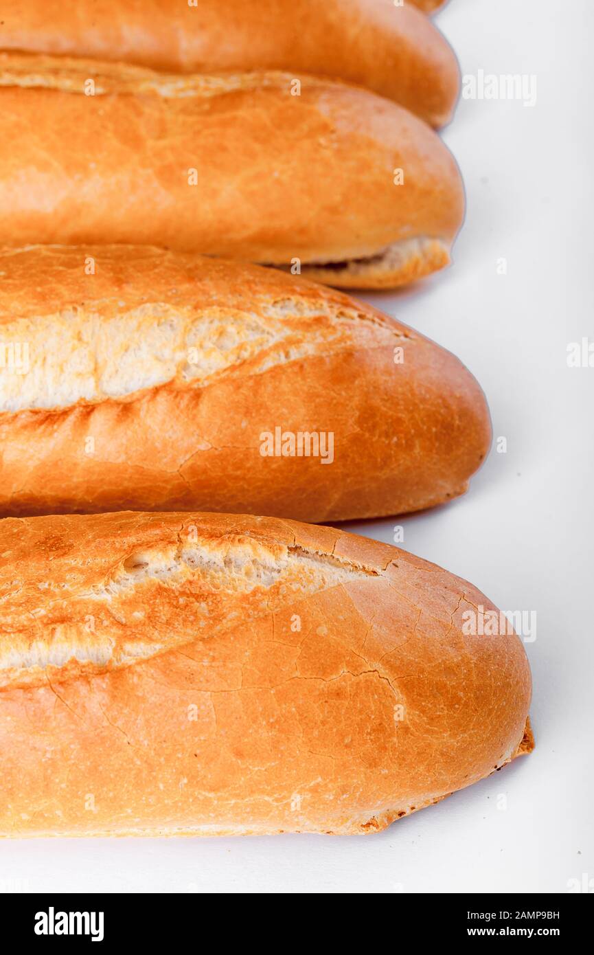 French baguette, bread. Isolated on white background Stock Photo - Alamy