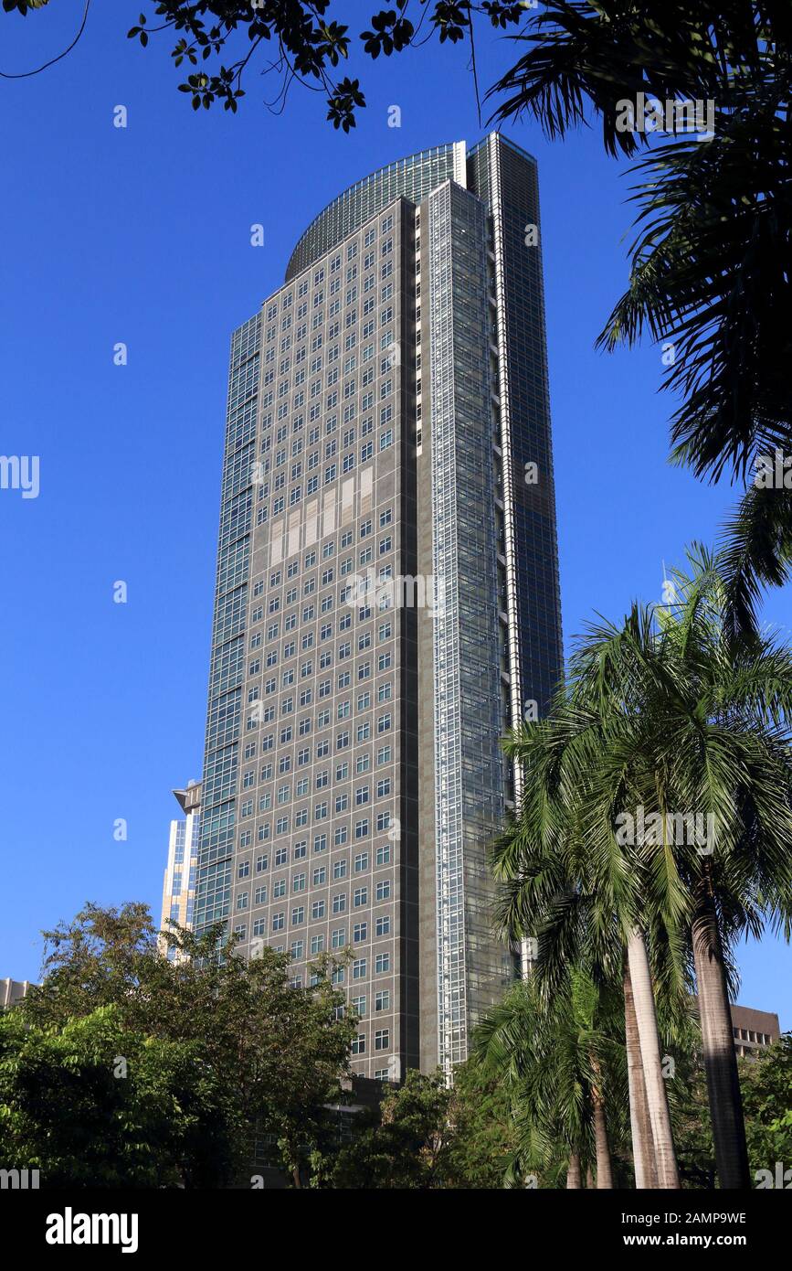 MANILA, PHILIPPINES - NOVEMBER 28, 2017: Ayala Tower One skyscraper in ...
