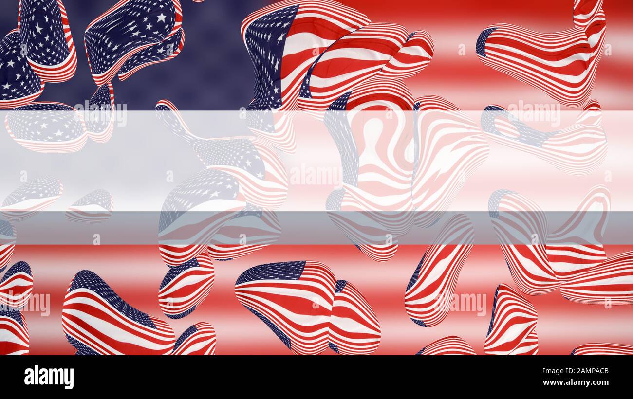 USA flag background illustration with empty space banner to write Stock ...