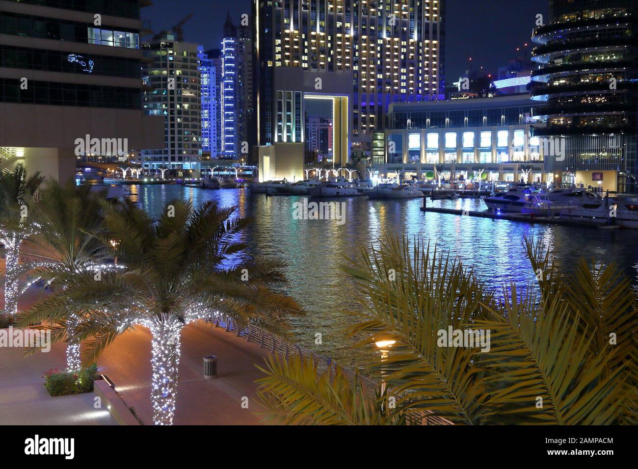 Night in Dubai city, United Arab Emirates Stock Photo - Alamy