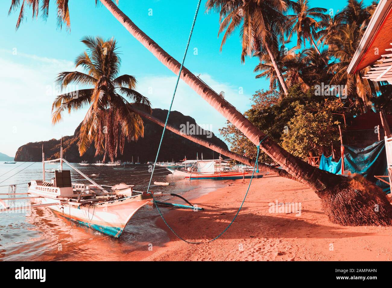 Philippines beach landscape - Corong Corong beach in El Nido, Palawan ...