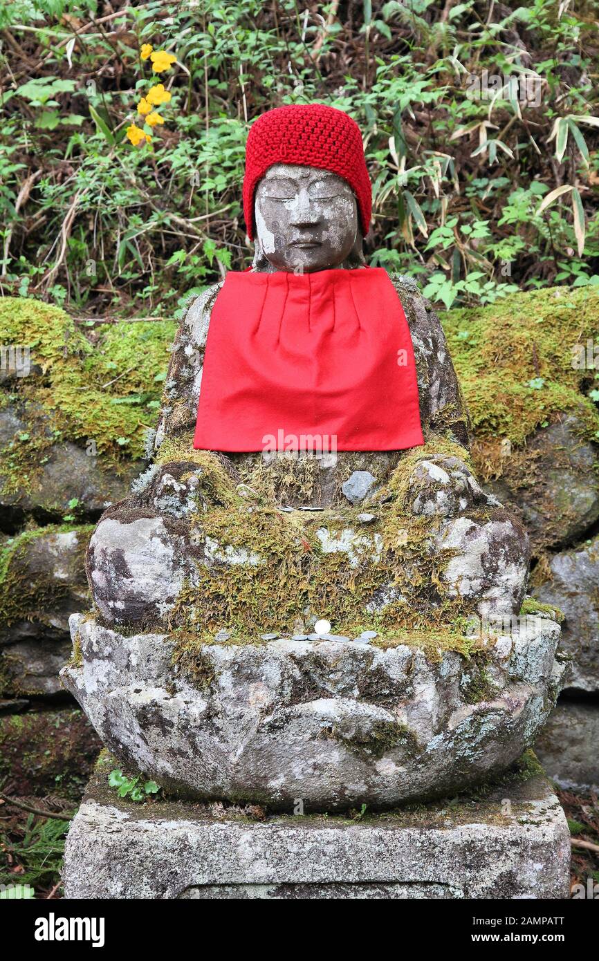 Japan landmark - Narabi Jizo statues in Nikko forest by Kanmangafuchi ...