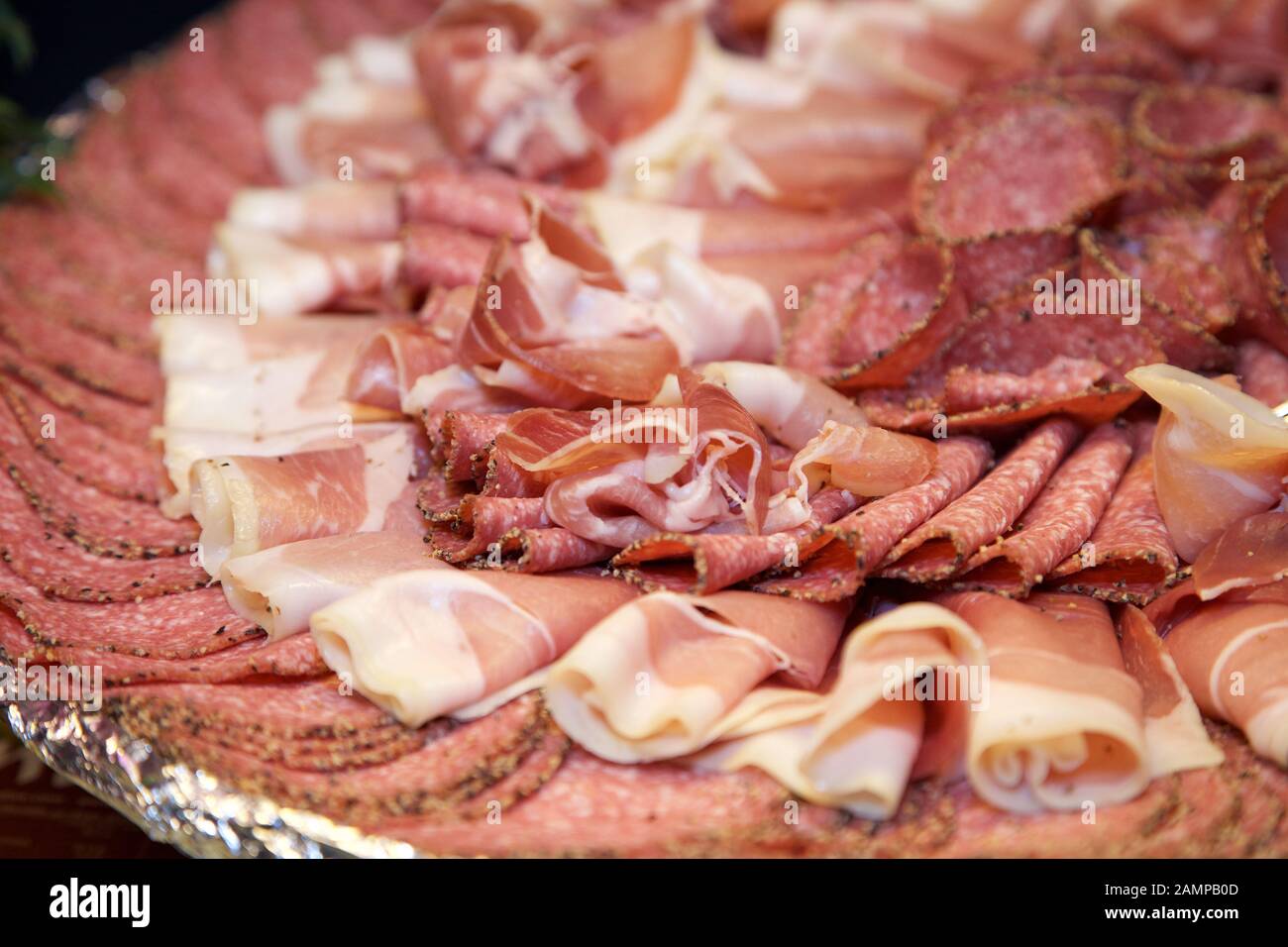 Selection of cured meat cold cuts Stock Photo - Alamy